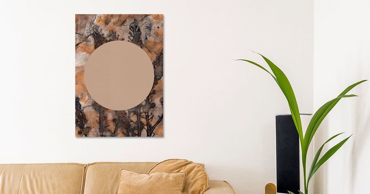 Zen wabi-sabi botanische kunst in Japandi stijl III van Dina Dankers op canvas, behang en meer